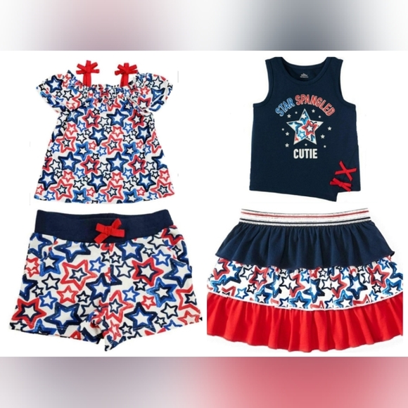 Way To Celebrate | Matching Sets | New Patriotic Bundle Girls 3t 2 Tops ...